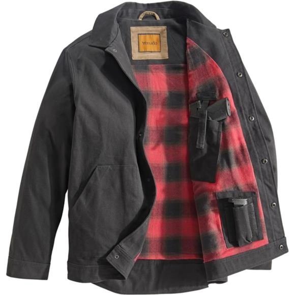 Jackets & Coats | Concealed Carry Shirt Jacket For Men Heavy Duty ...